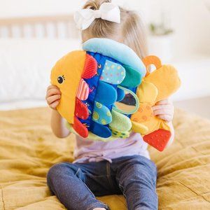 Toys | Baby Orange Soft Flip Tummy Time Sensory Fish Toy With Taggies ...